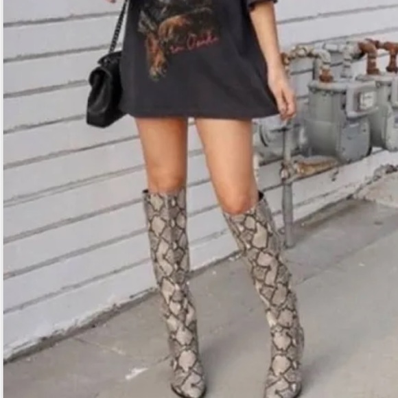 Marc Fisher | Shoes | New Marc Fisher Retie 2 Over The Knee Snake Heel ...